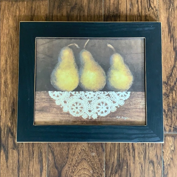 Wall Decor | Beautiful Wood Frame Pear Kitchen Decor | Poshmark